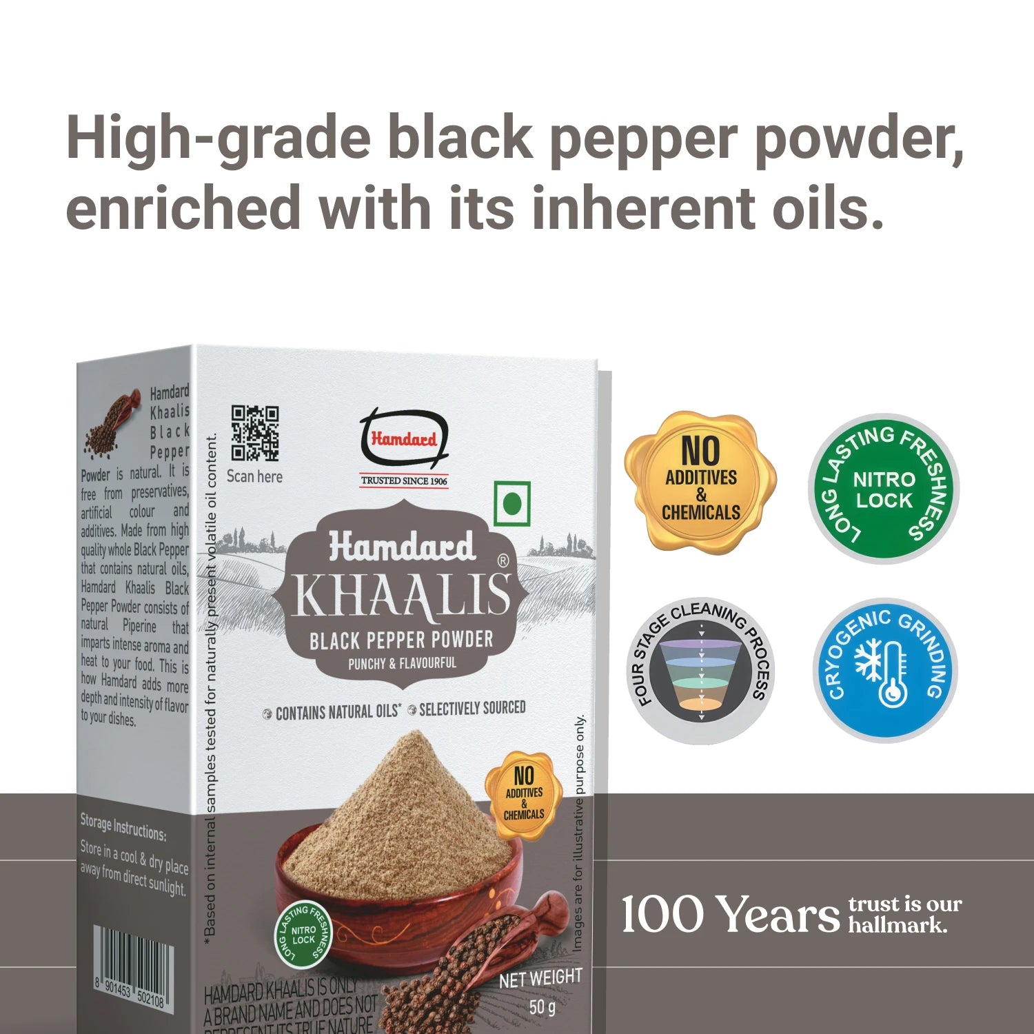 Hamdard Khaalis Black Pepper (Kaali Mirch) Powder