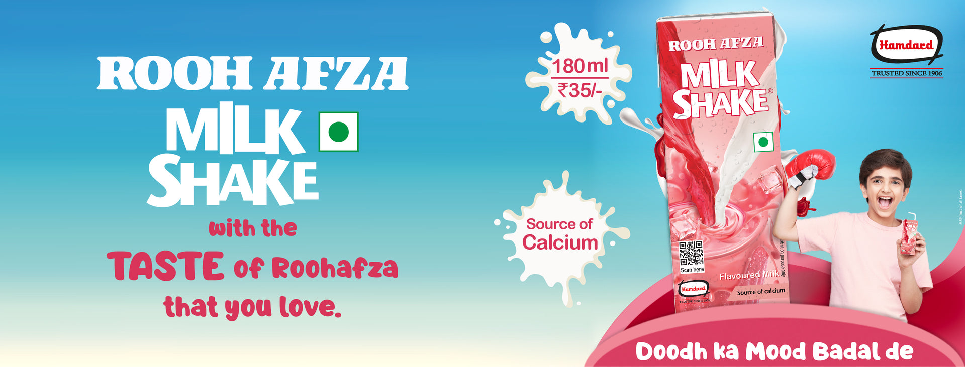 Hamdard Rooh Afza Milk Shake | 180ml